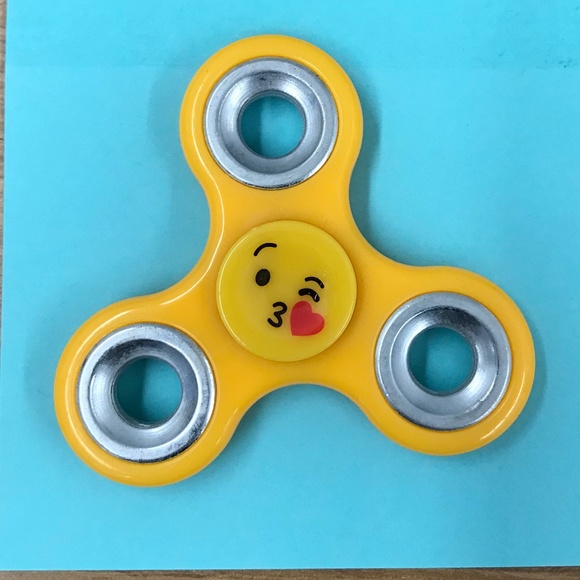 Toys | Yellow Emoji Smiley Face Wink Fidget Spinner | Poshmark